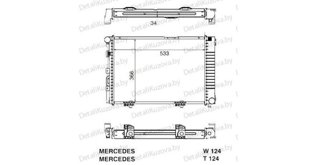 Купить радиатор MERCEDES BENZ (W124), 01.85 - 06.95 RA62549Q 1245000403 ...